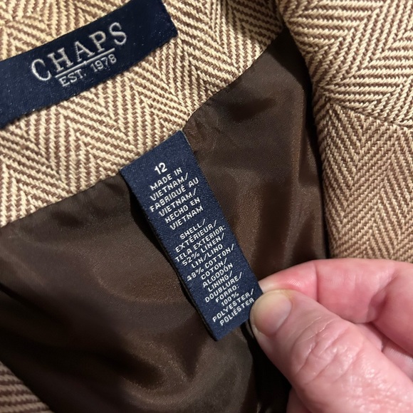 Chaps | Jackets & Coats | Chaps Sz 2 Tan Cream Mid Weight Linen Blend ...